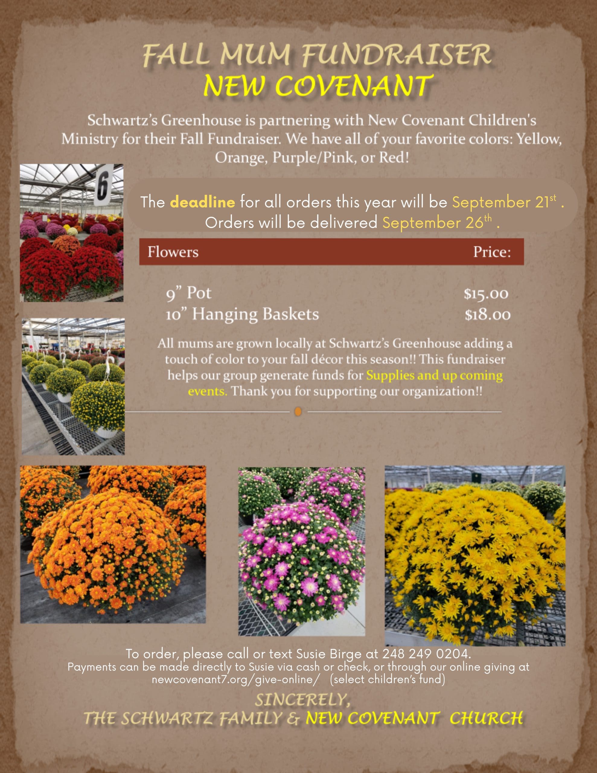 Fall Mum Fundraiser — New Covenant Children’s Ministry | New Covenant ...